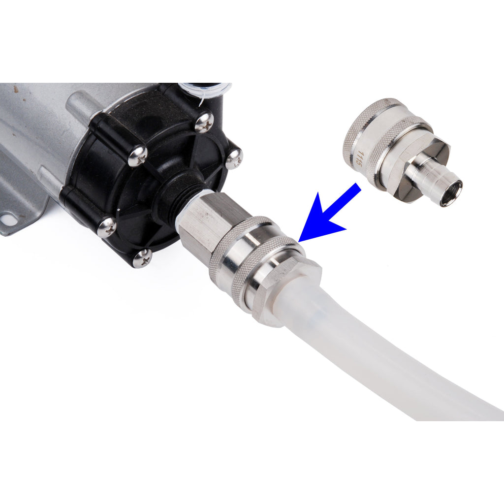 Stainless steel female Quick Disconnect fitting with a 1/2" hose barb ...